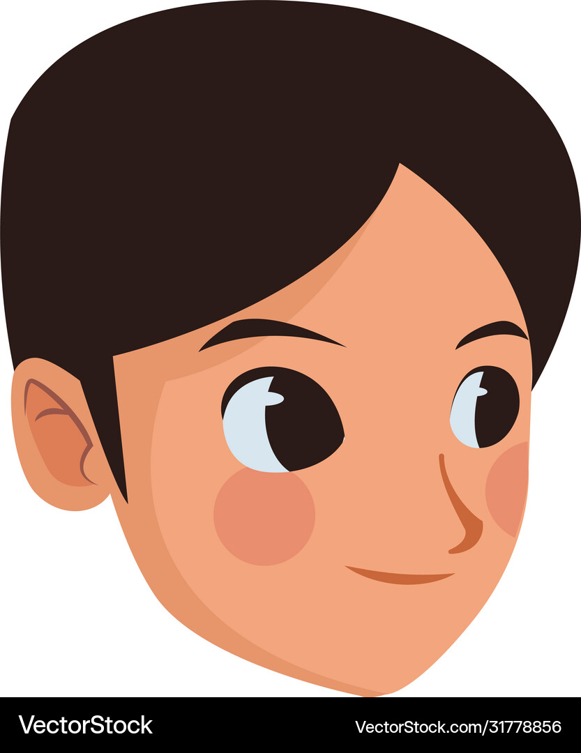 Young man male head avatar character Royalty Free Vector