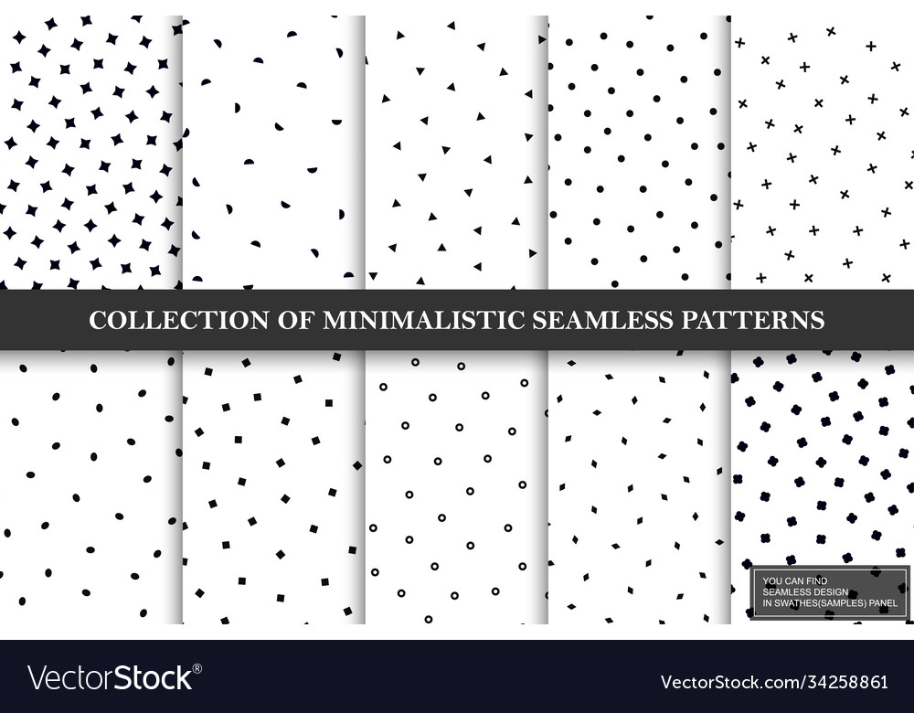 Collection minimalistic seamless Royalty Free Vector Image
