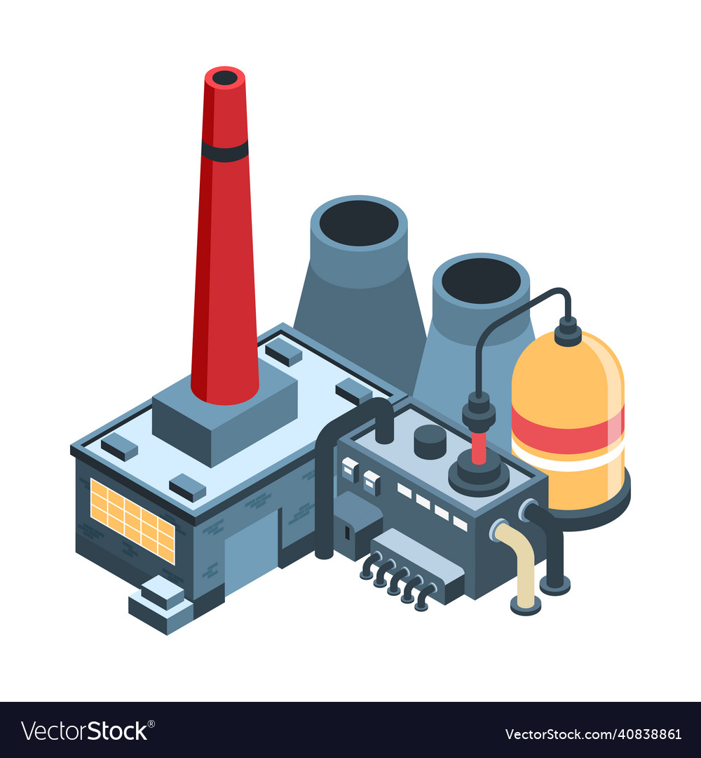 Garbage processing factory composition Royalty Free Vector