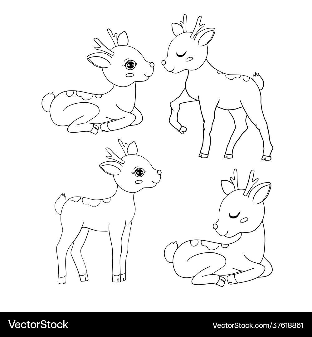 Hand-drawn sketch an isolated little deer Vector Image