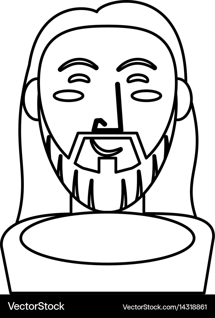 Jesus christ catholic symbol outline Royalty Free Vector