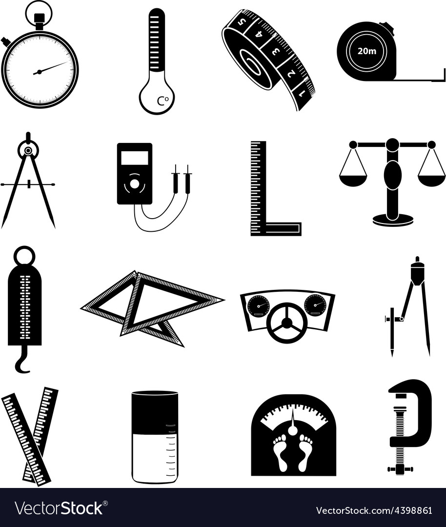 Measure tools icons set Royalty Free Vector Image Measure tools icons set Royalty Free Vector Image