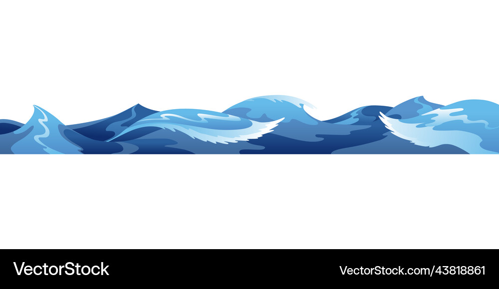 Ocean or sea decorative water wave Royalty Free Vector Image
