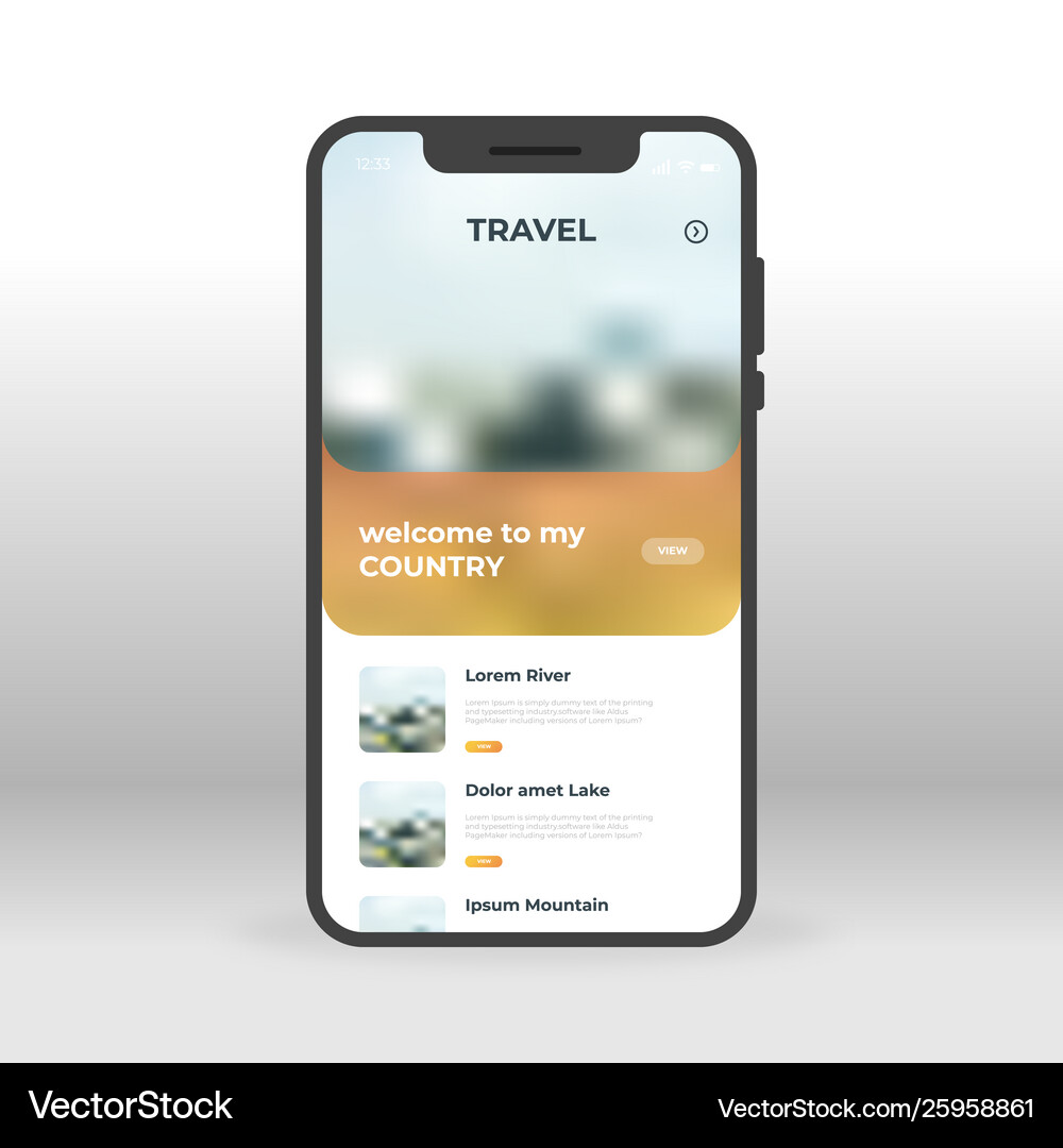 Online travel ui ux gui screen for mobile apps Vector Image