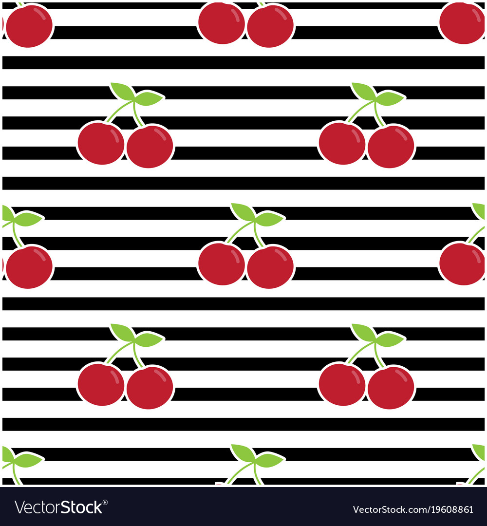 Pattern with cherries Royalty Free Vector Image