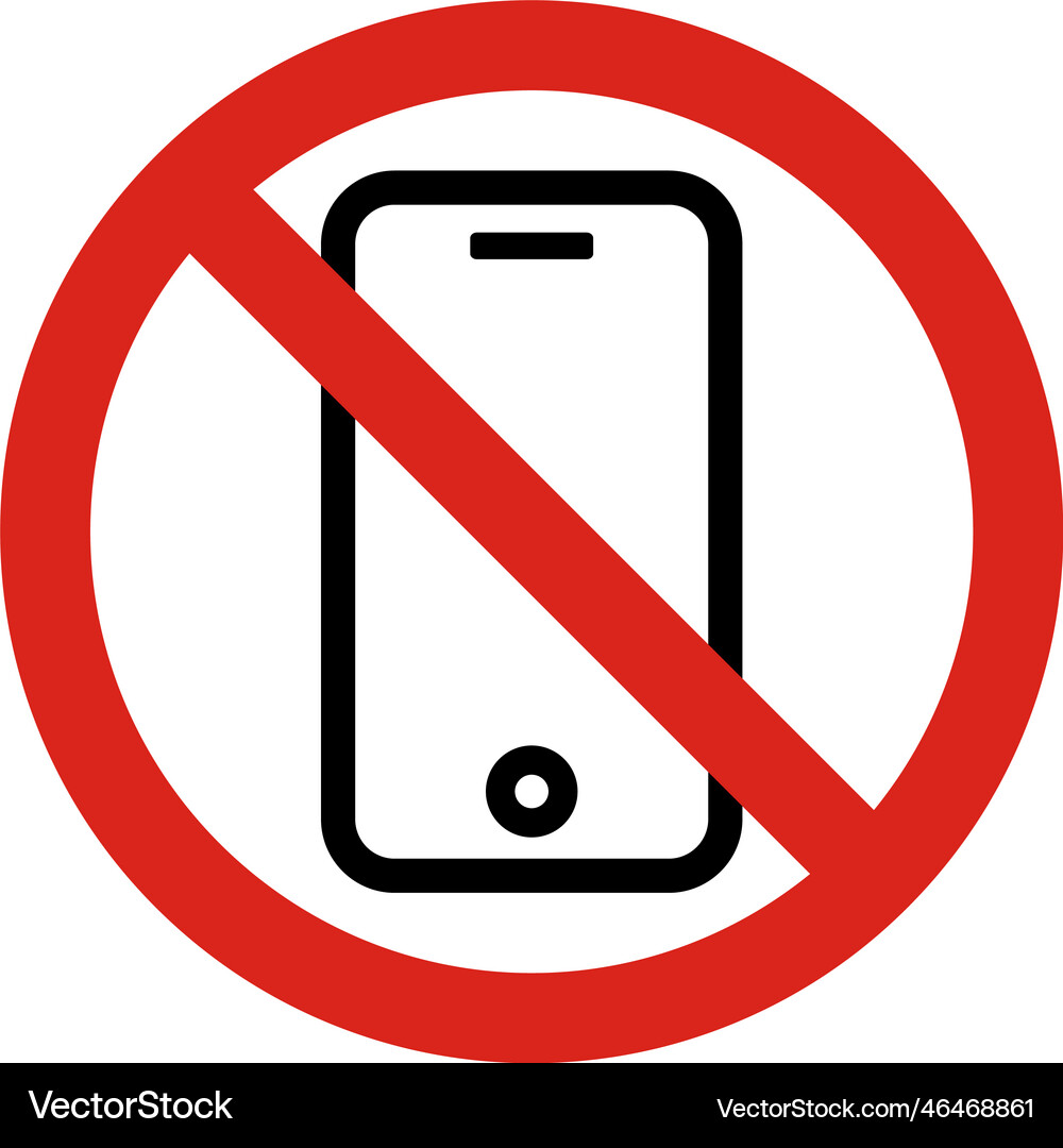 Phone prohibited icon no cell sign Royalty Free Vector Image