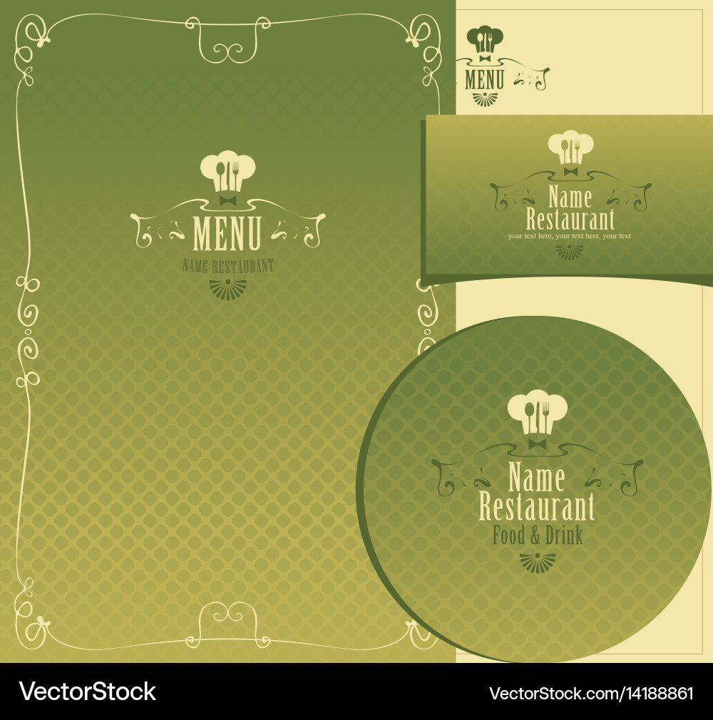 Set of design elements for a cafe or restaurant Vector Image
