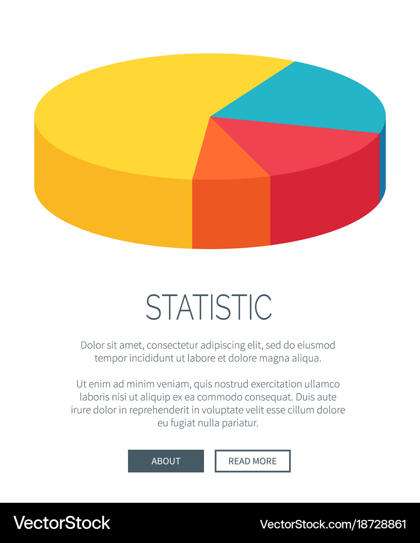 Statistic presentation with colorful pie chart Vector Image