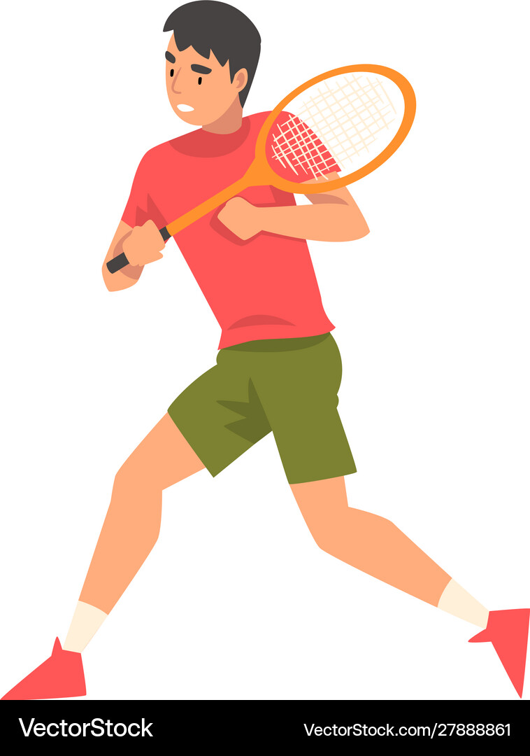 Tennis player with racket athlete character Vector Image