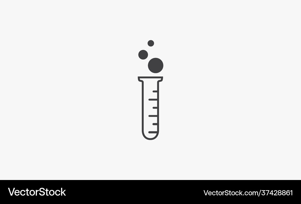 Test tube icon isolated on white background Vector Image
