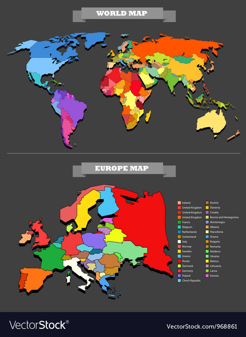 World map template Royalty Free Vector Image - VectorStock