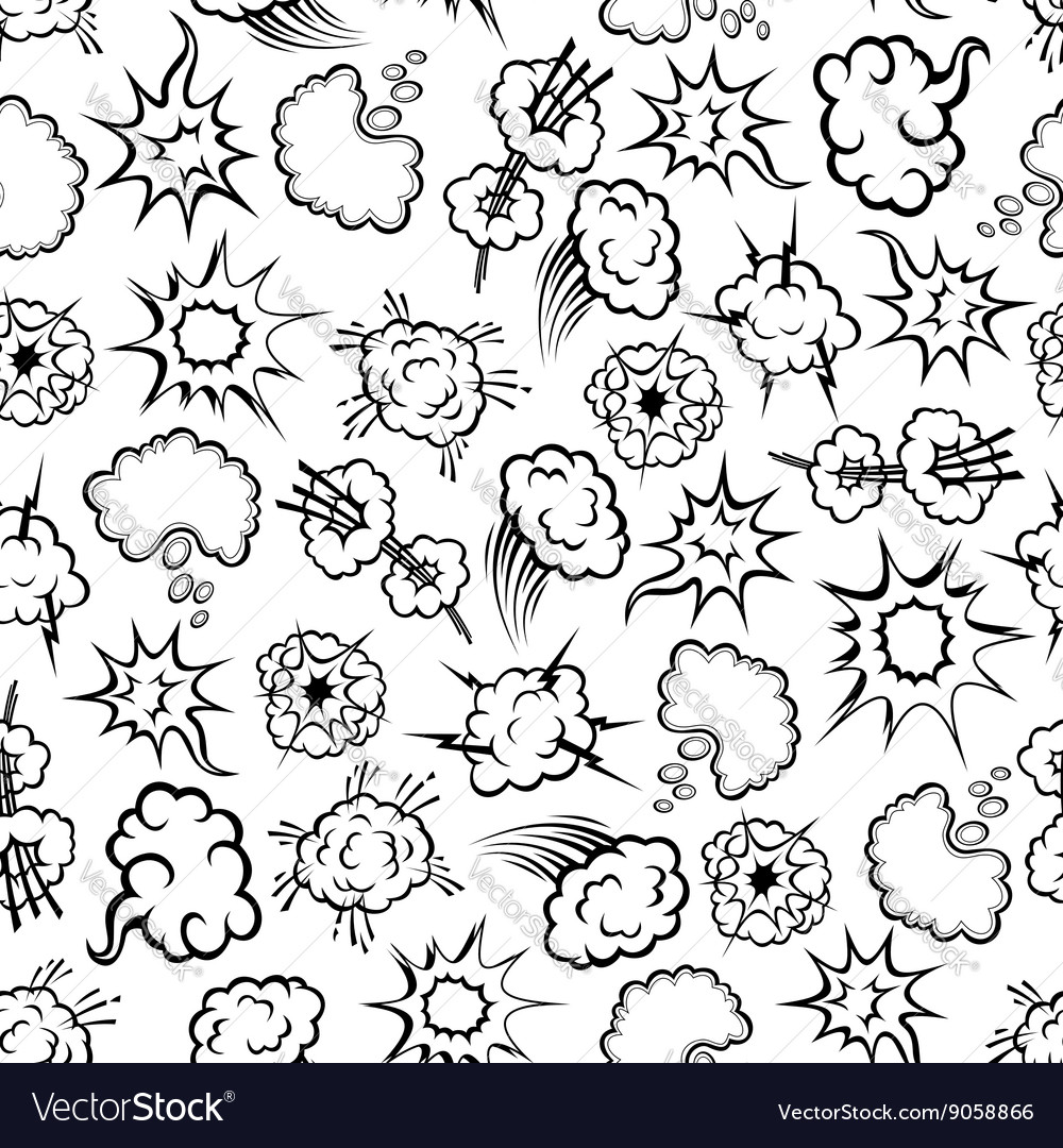 Comics explosion speech bubbles seamless pattern Vector Image