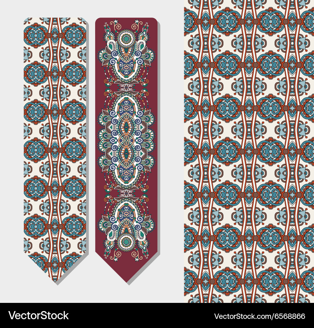 Decorative ethnic paisley bookmark for printing Vector Image