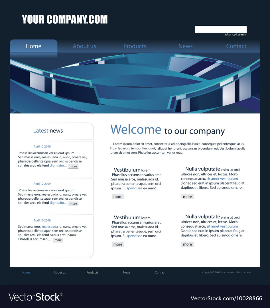 Editable website template Royalty Free Vector Image