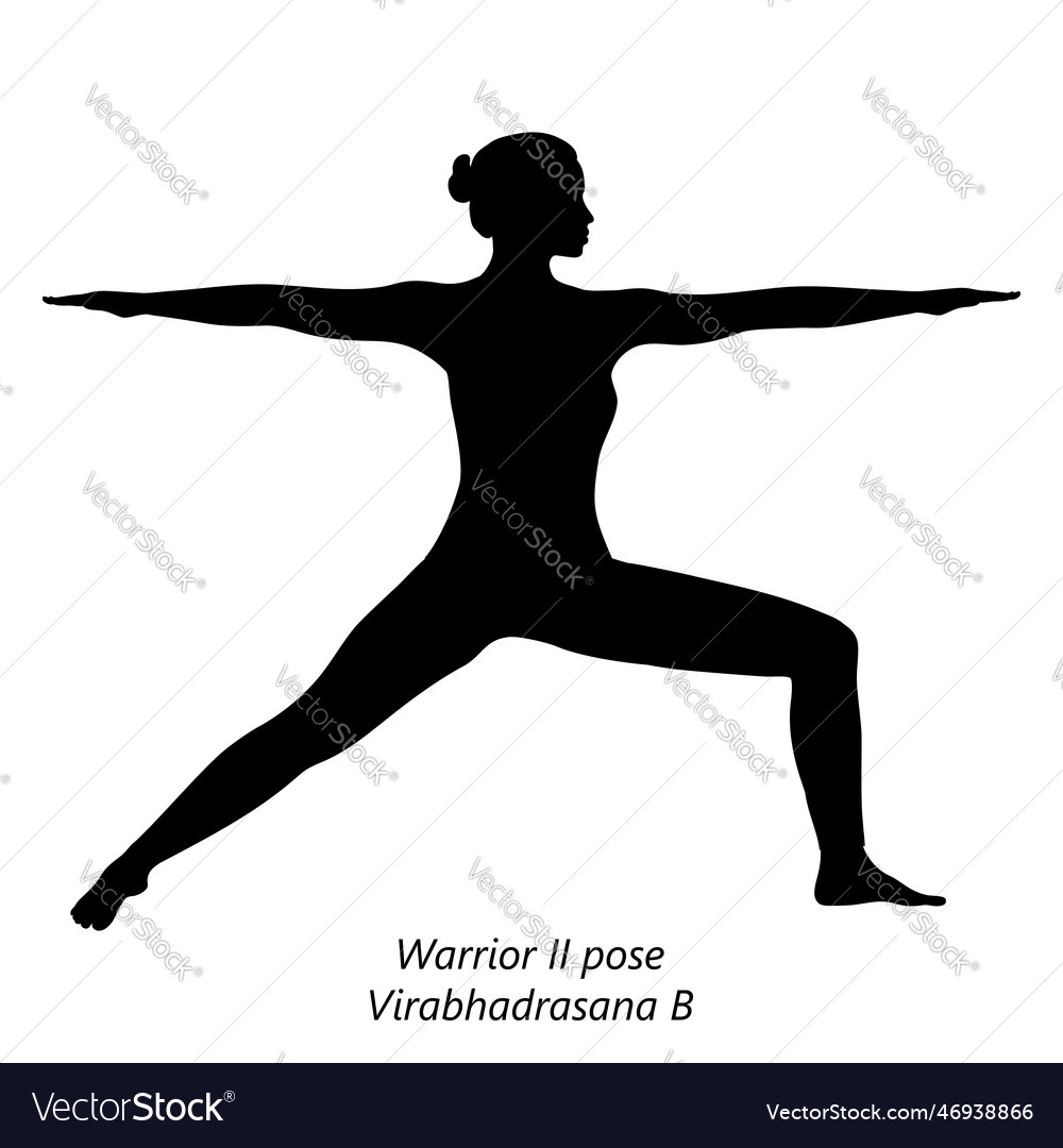 Flat black silhouette of young woman practicing Vector Image Flat black silhouette of young woman practicing Vector Image