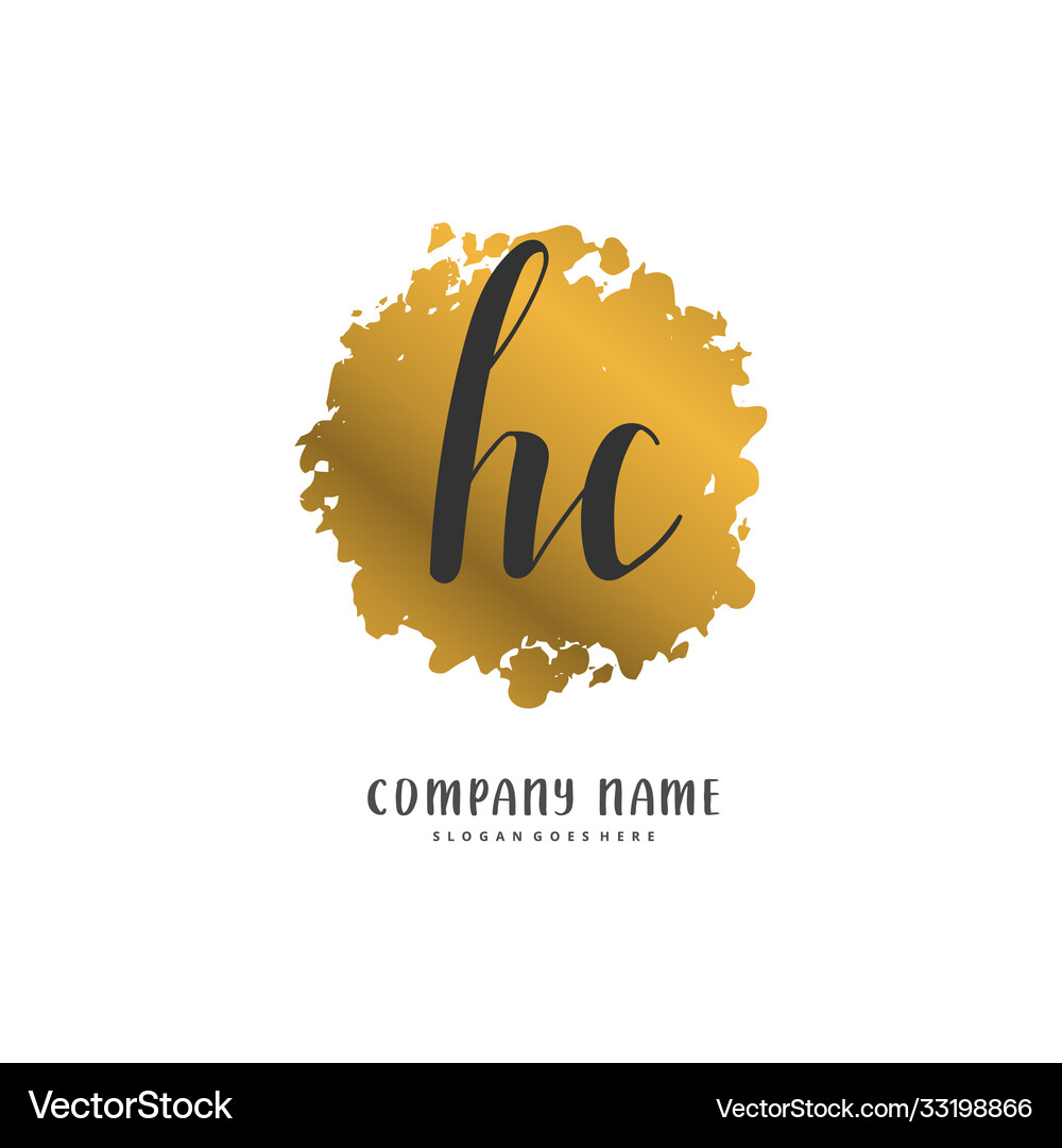 H c hc initial handwriting and signature logo Vector Image