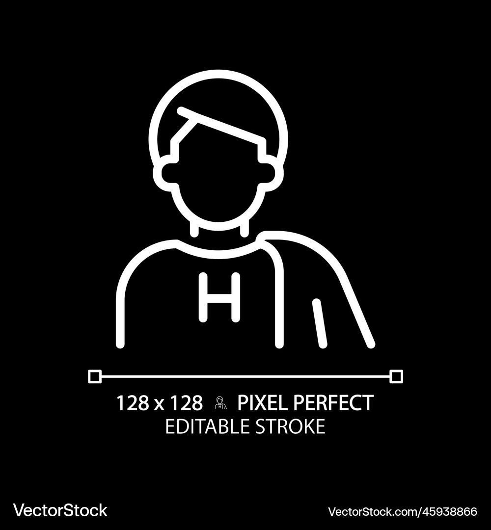 Hero pixel perfect white linear icon for dark Vector Image