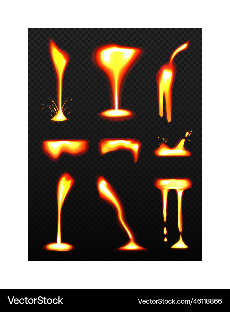 Hot lava burning liquid glowing lava decent Vector Image