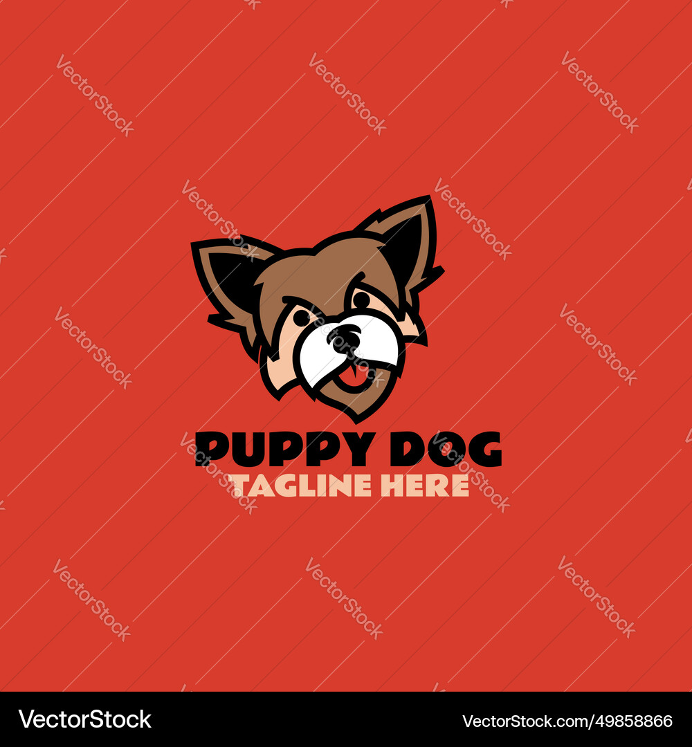 Logo puppy simple mascot style Royalty Free Vector Image