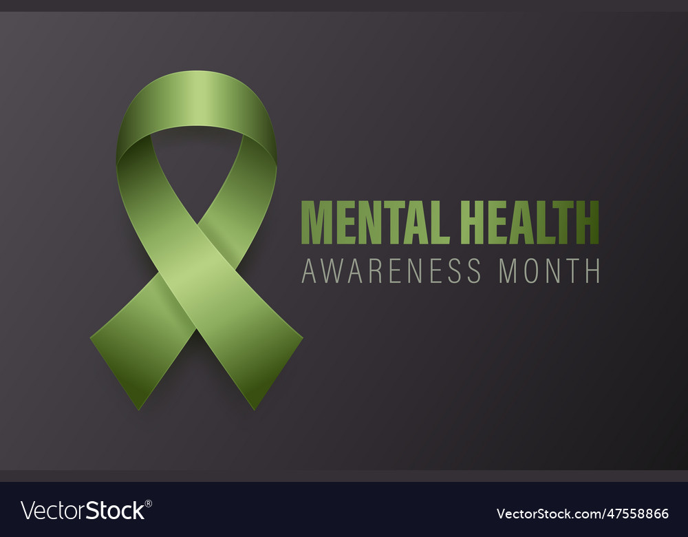 Mental health awareness month banner card Vector Image