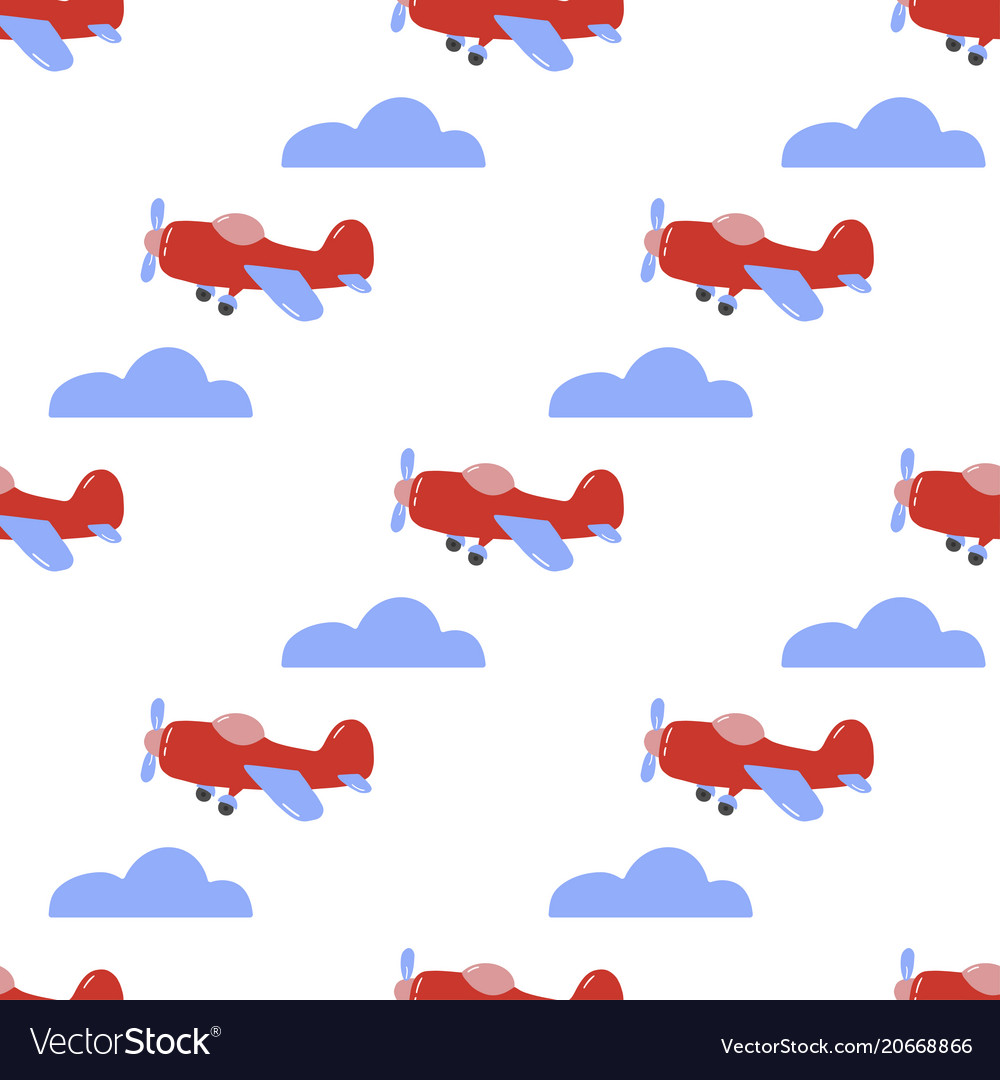 Retro plane seamless pattern Royalty Free Vector Image