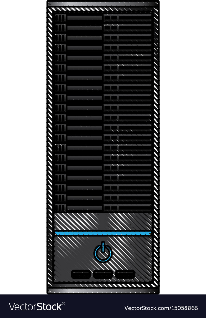 Scribble cpu cartoon Royalty Free Vector Image