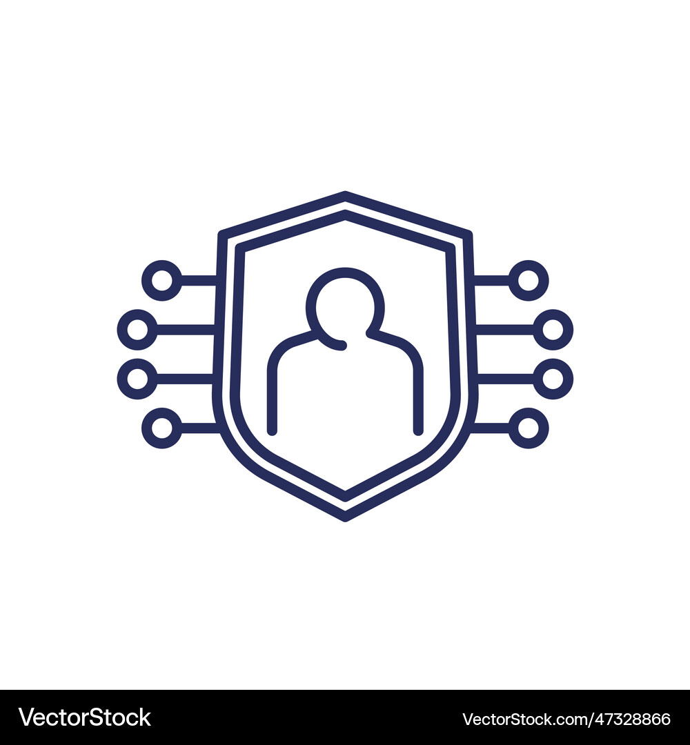 User privacy and protection line icon on white Vector Image