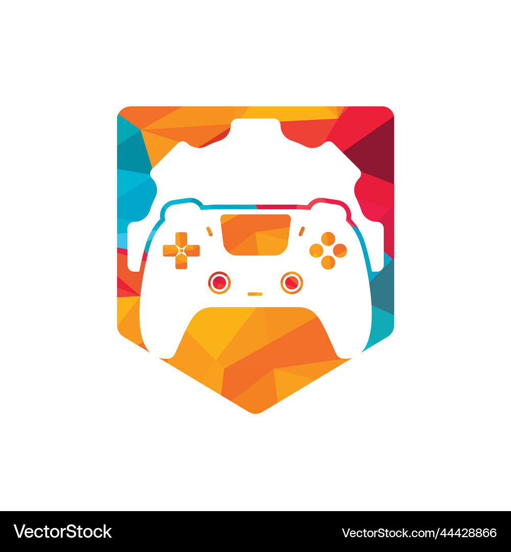 Video game repair logo design template Royalty Free Vector