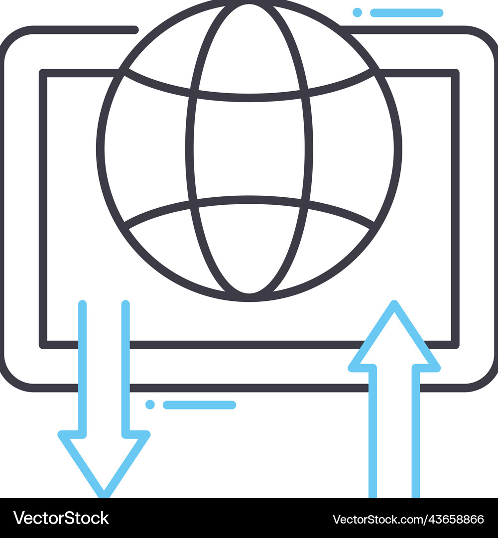 World wide web line icon outline symbol Royalty Free Vector