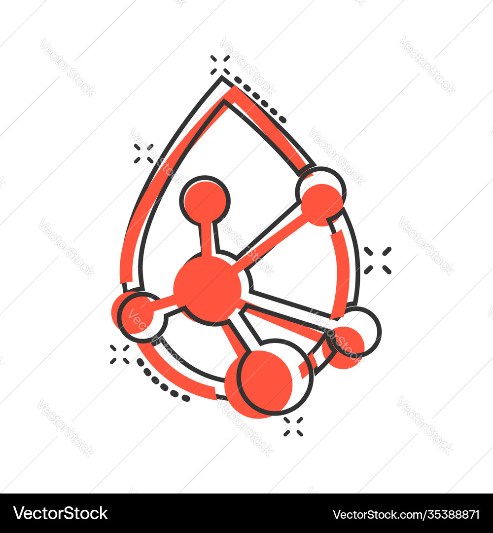 Acid molecule icon in comic style dna cartoon Vector Image
