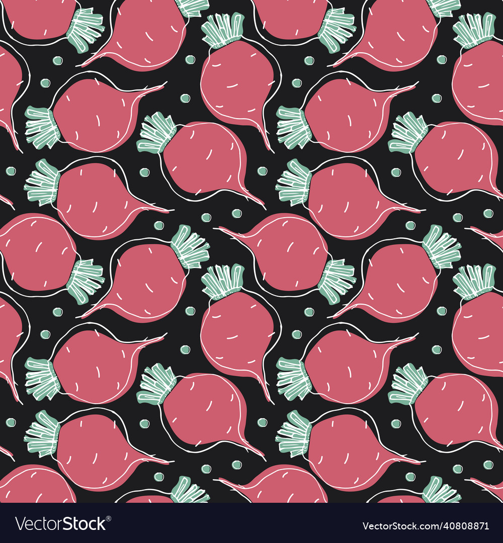 Beetroot vegetables seamless pattern vegetarian Vector Image Beetroot vegetables seamless pattern vegetarian Vector Image