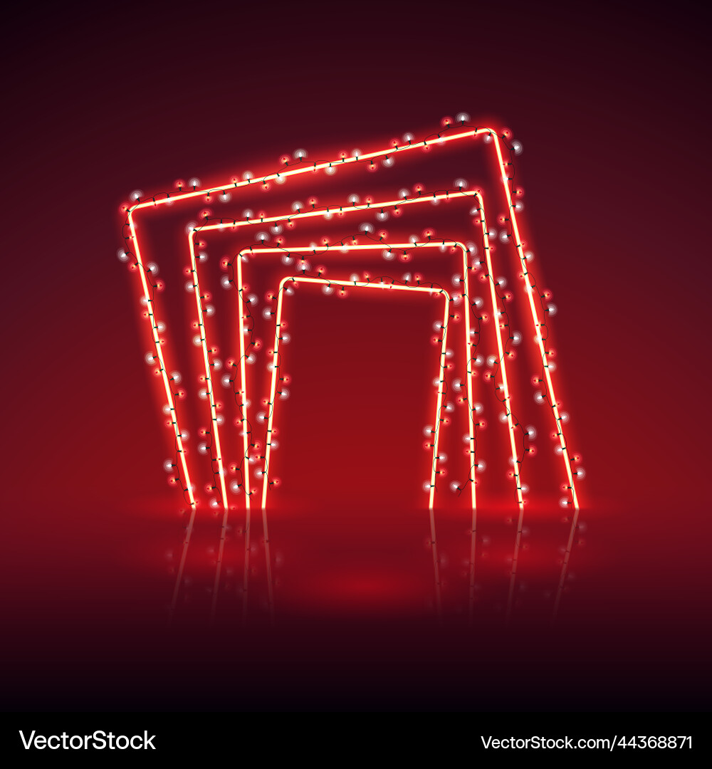 Christmas square glowing frames Royalty Free Vector Image