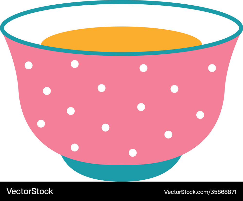 Cup tea with a pink color and dots Royalty Free Vector Image