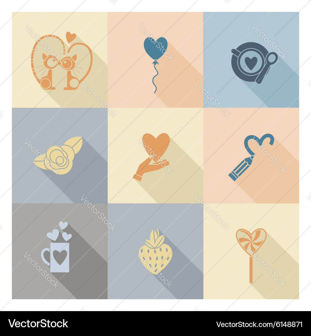 Happy valentines day icons Royalty Free Vector Image