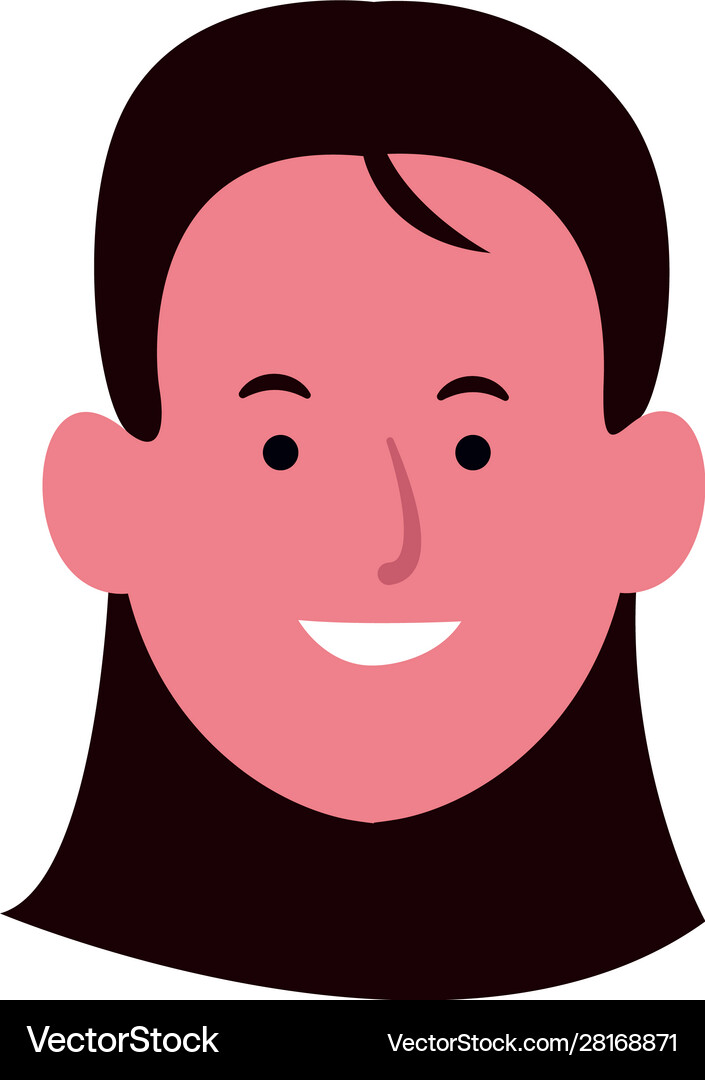 Happy woman smiling icon flat design Royalty Free Vector