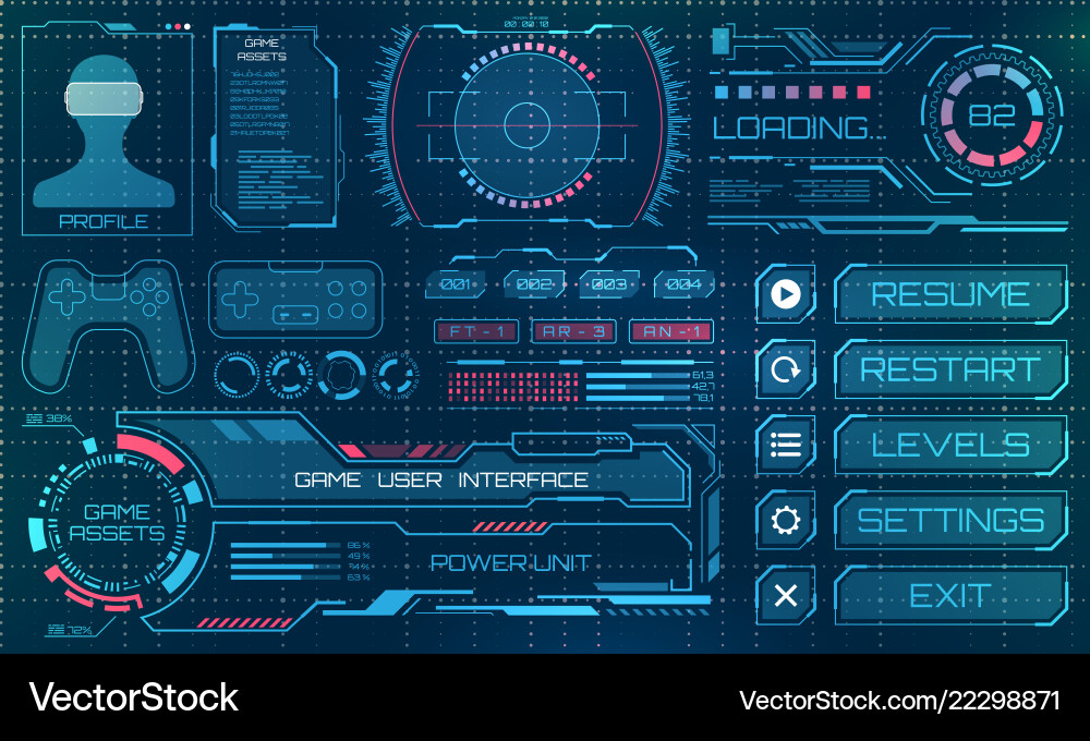 Hud user interface gui futuristic panel with Vector Image