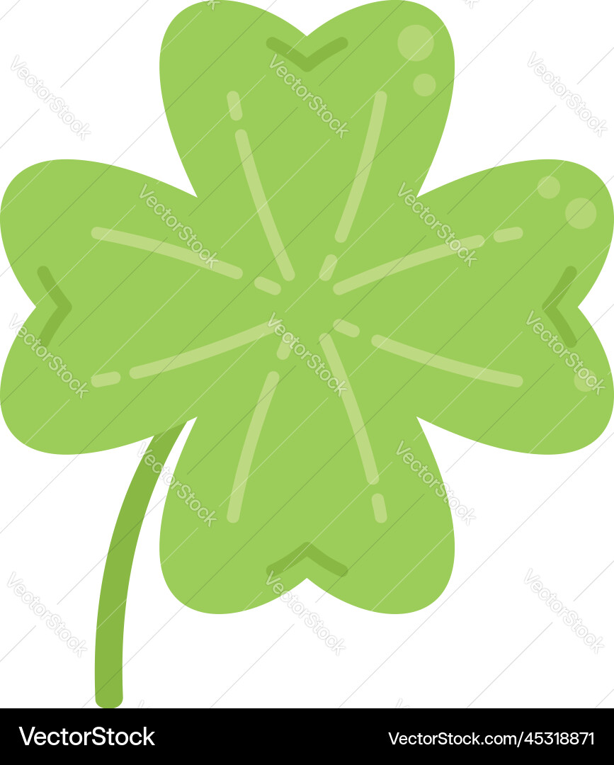 Ireland day clover icon flat irish luck Royalty Free Vector