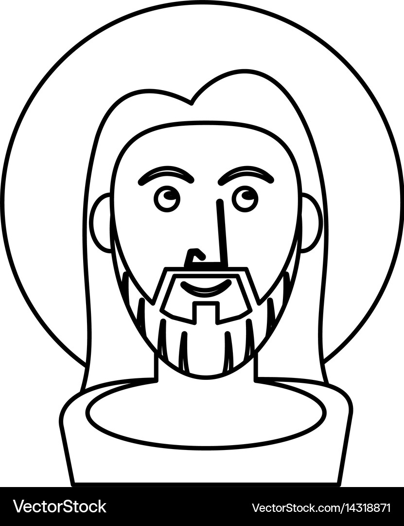Jesus christ catholic symbol outline Royalty Free Vector