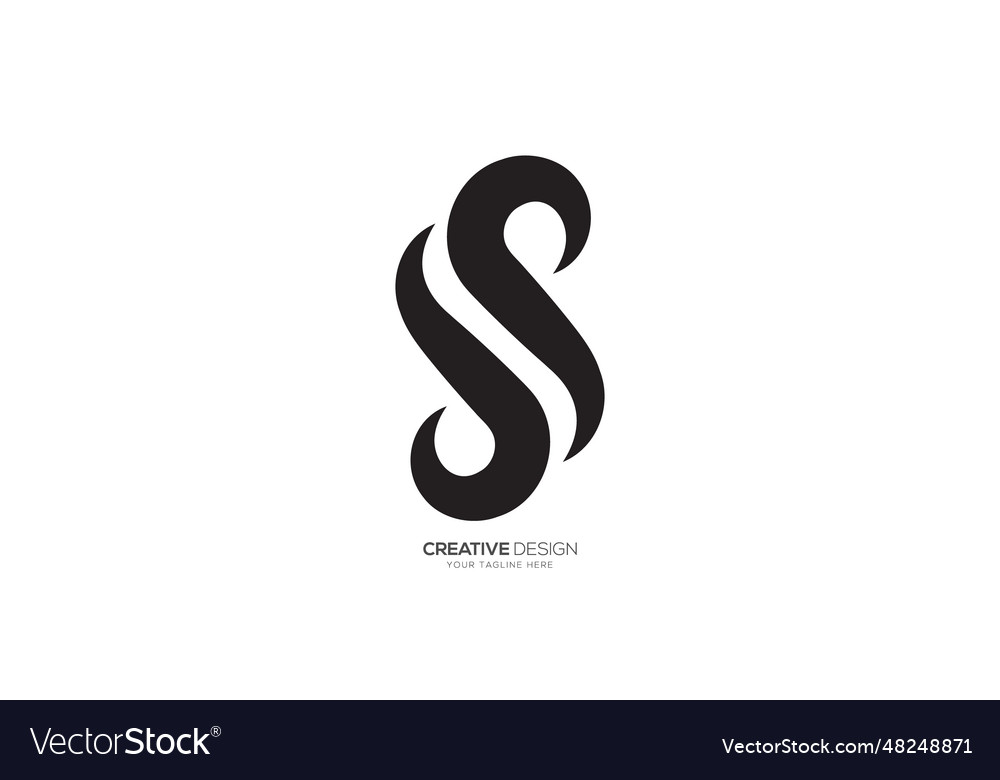 Letter d s modern unique shape line art creative Vector Image