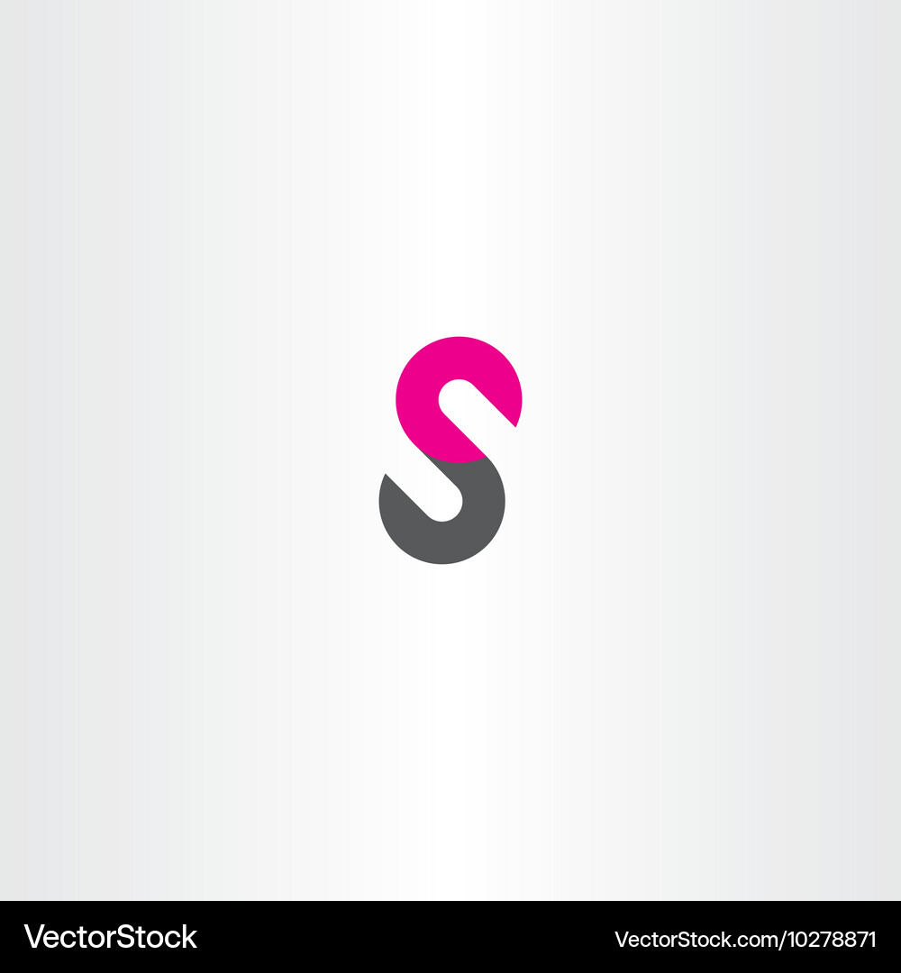 Letter s logo magenta black icon logotype Vector Image