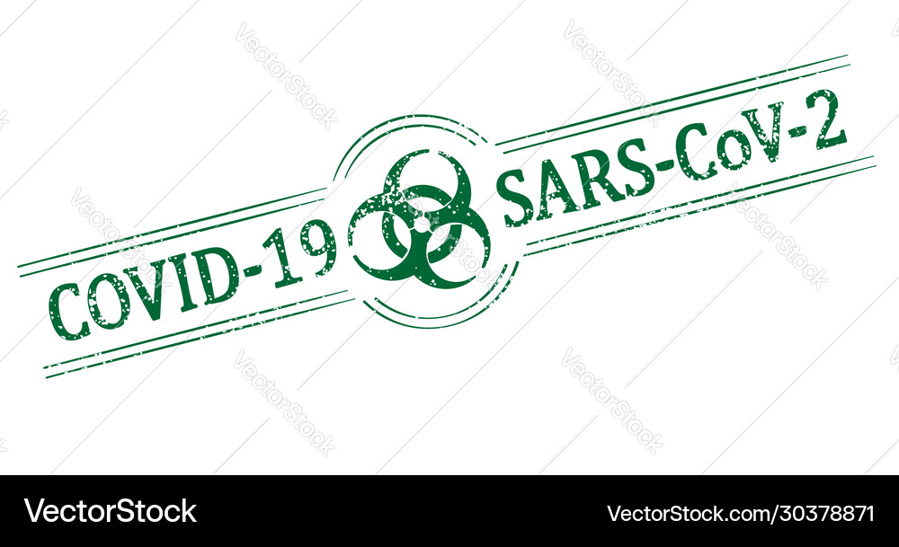 Mark biological danger stamp coronavirus Vector Image