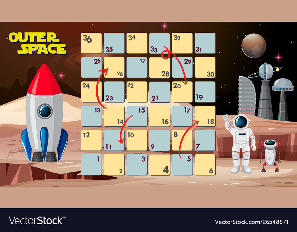 Outer space board game Royalty Free Vector Image