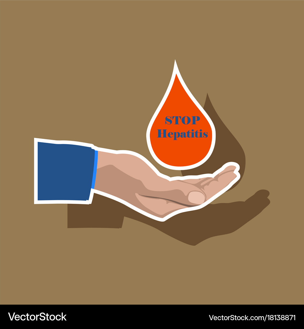 Paper sticker on theme world hepatitis day drop Vector Image