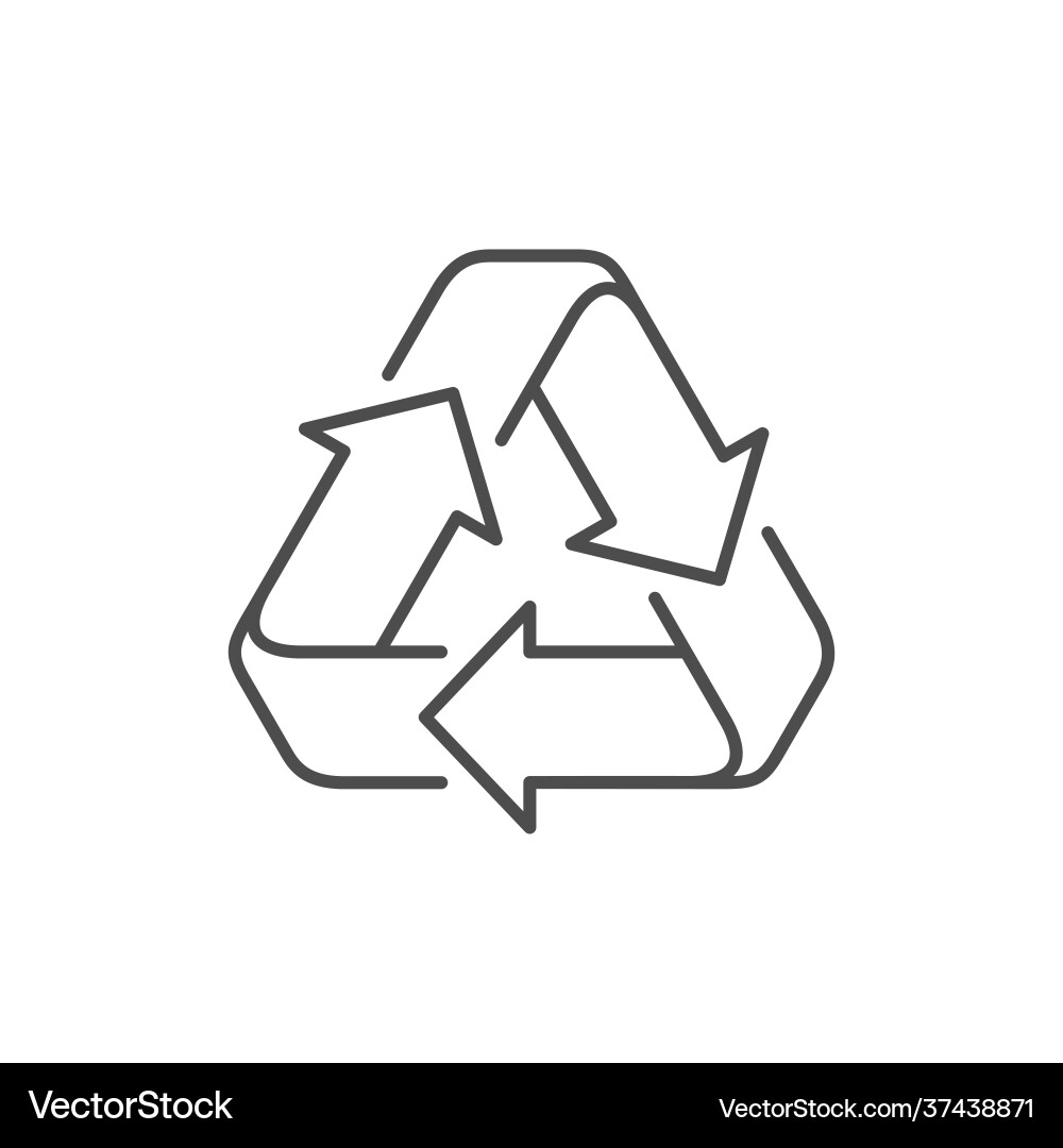 Recycle or reuse line outline icon Royalty Free Vector Image