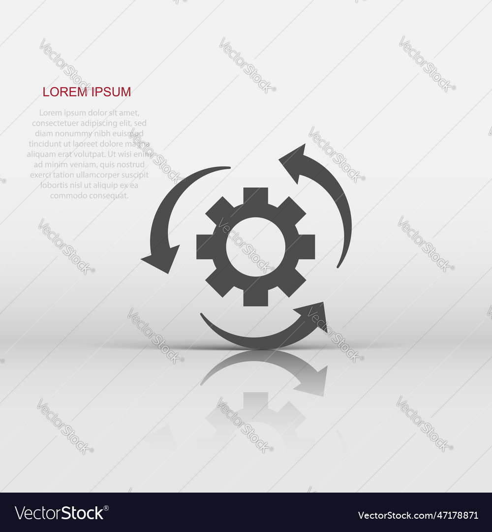 Workflow process icon in flat style gear cog Vector Image