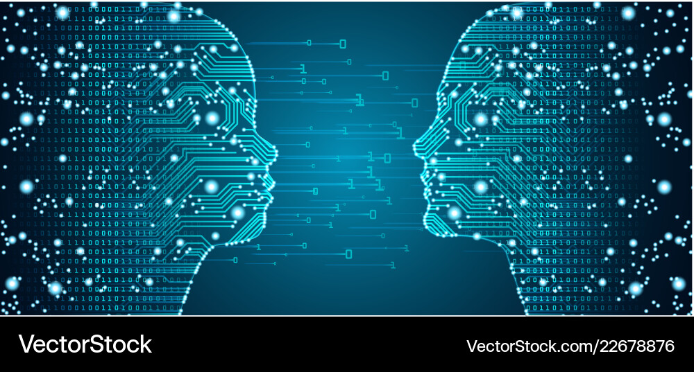 Big data face-to-face parent child online Vector Image