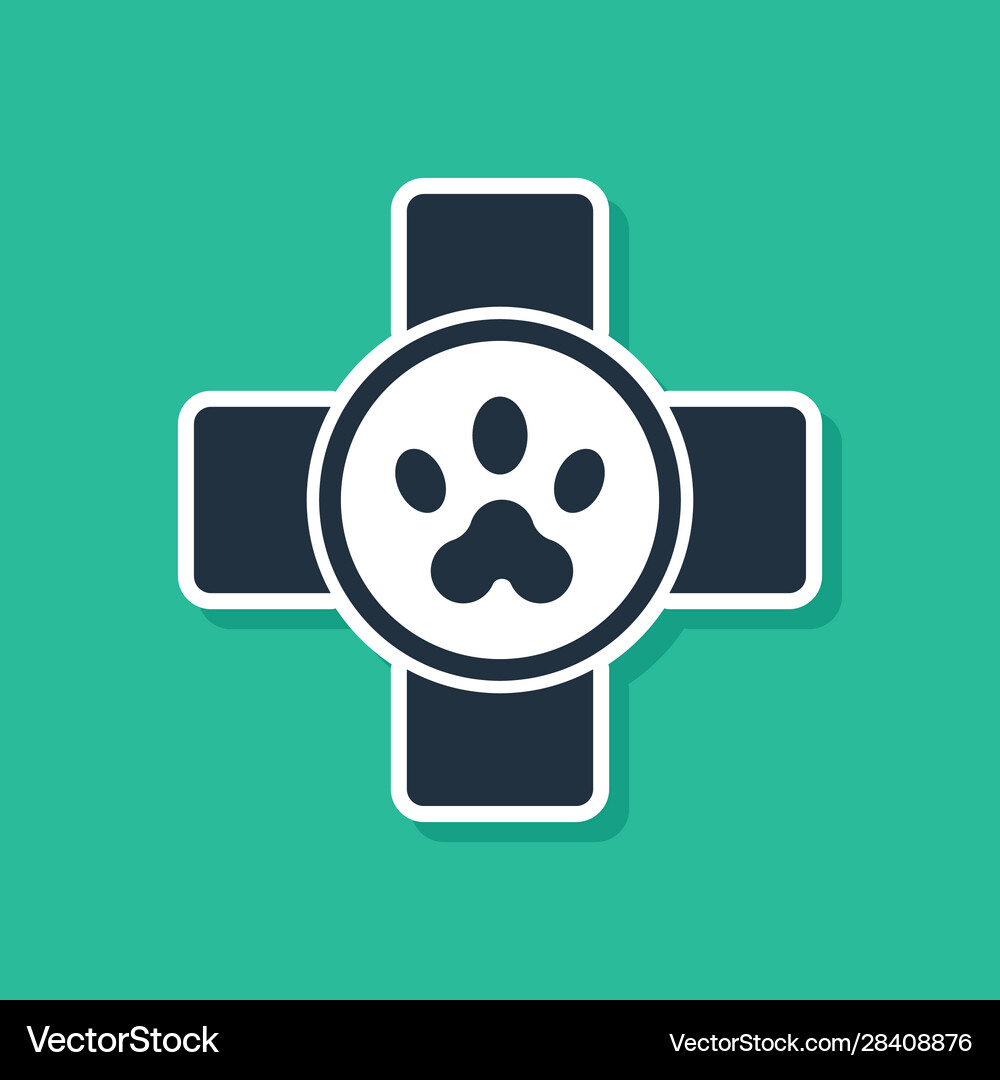 Blue veterinary clinic symbol icon isolated Vector Image