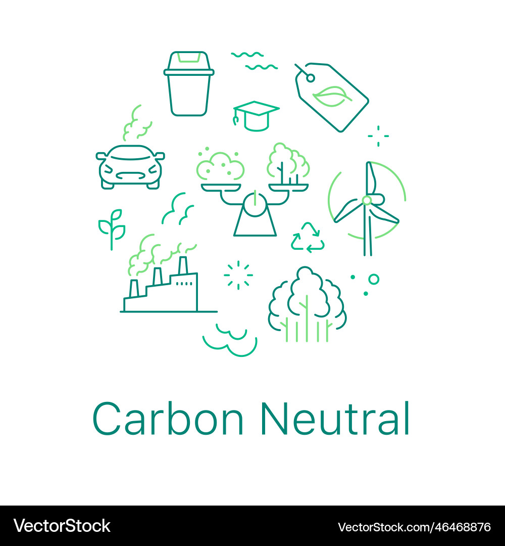 Carbon neutral concept Royalty Free Vector Image