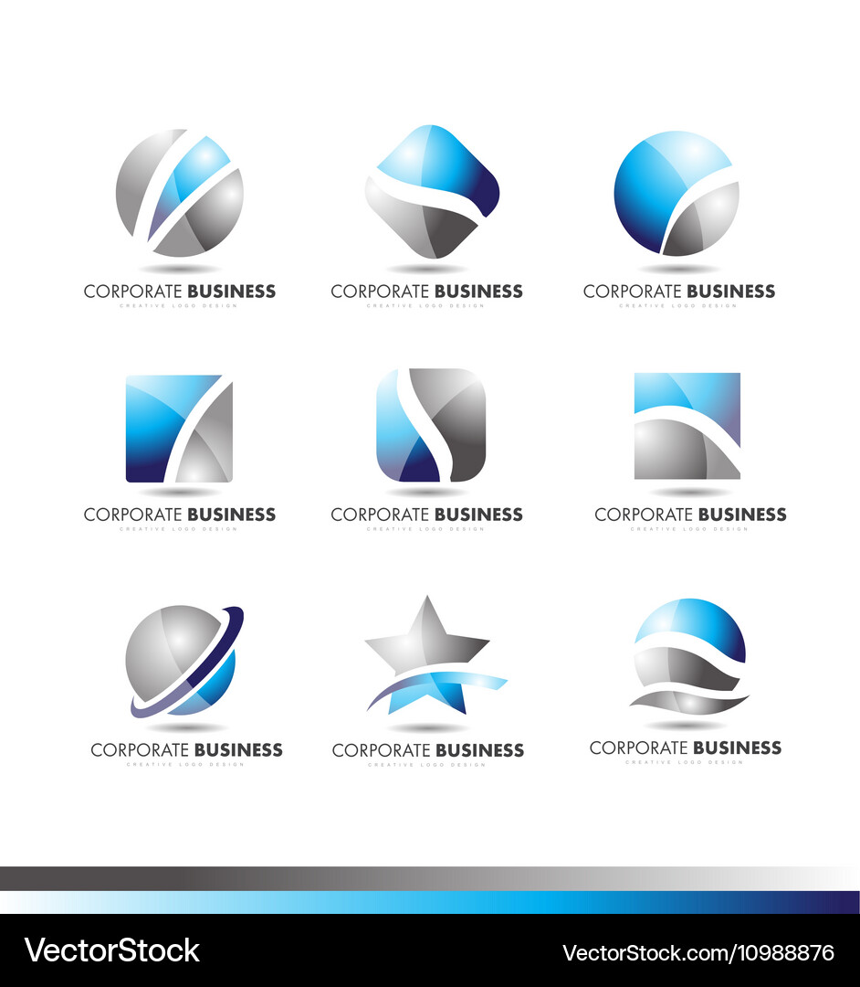 Corporate business logo icon set Royalty Free Vector Image