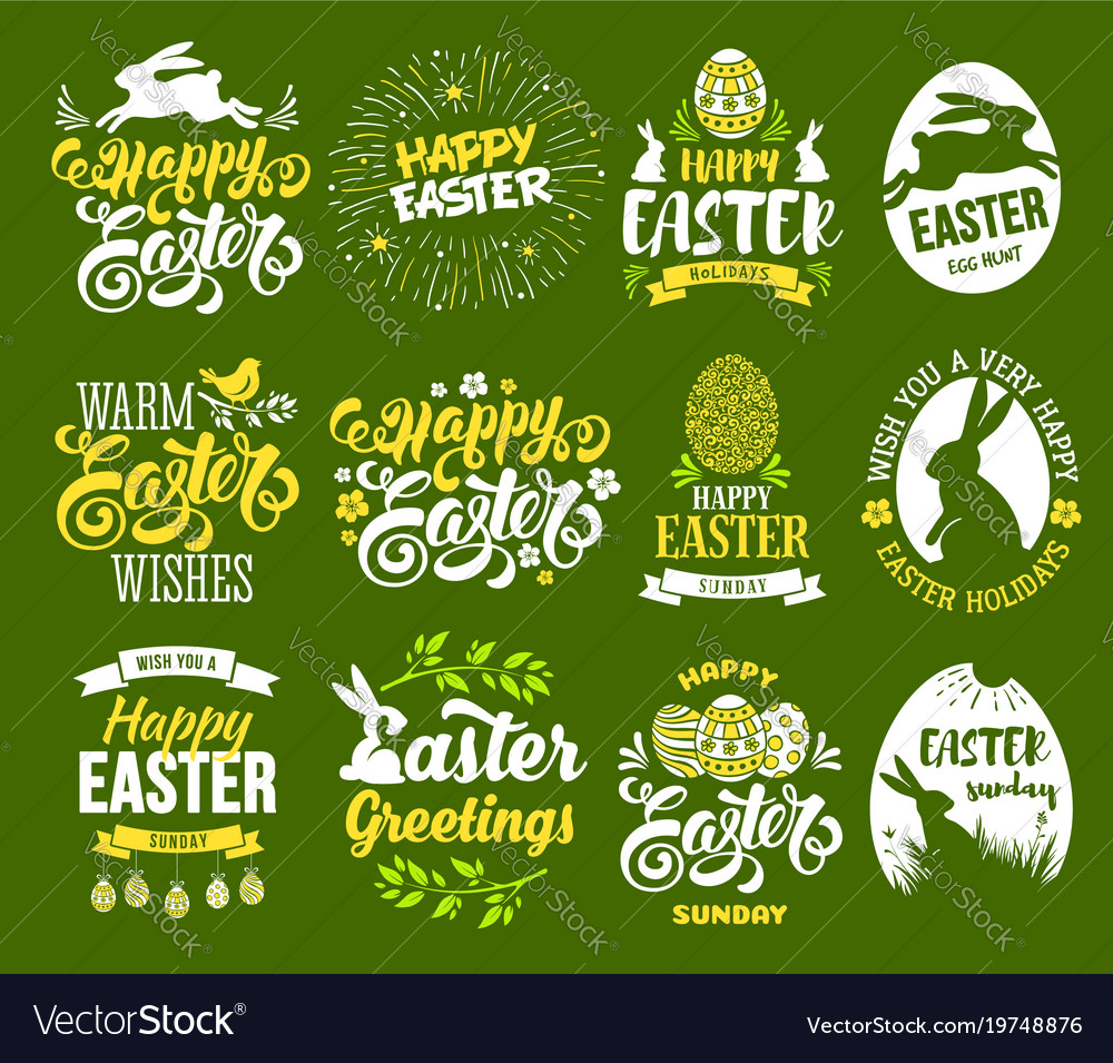 Easter label set Royalty Free Vector Image - VectorStock